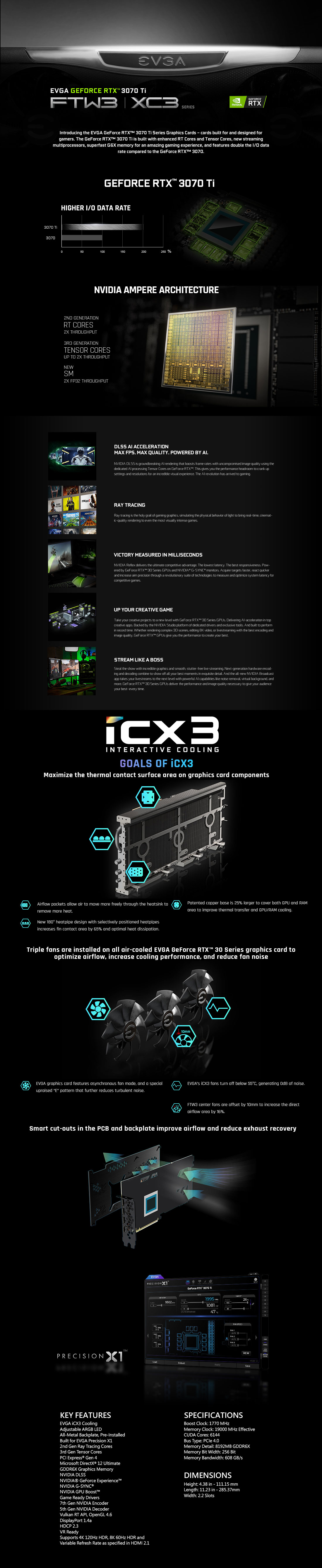 EVGA - Products - EVGA GeForce RTX 3070 Ti XC3 GAMING, 08G-P5-3783-KL ...